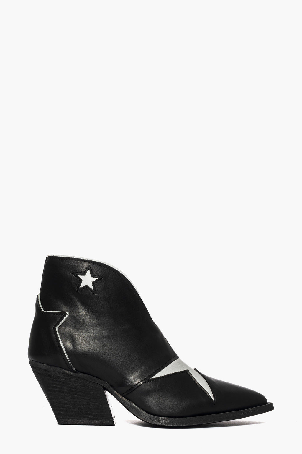 Stivaletti Stephan Star pelle nero e bianco – Lia Diva